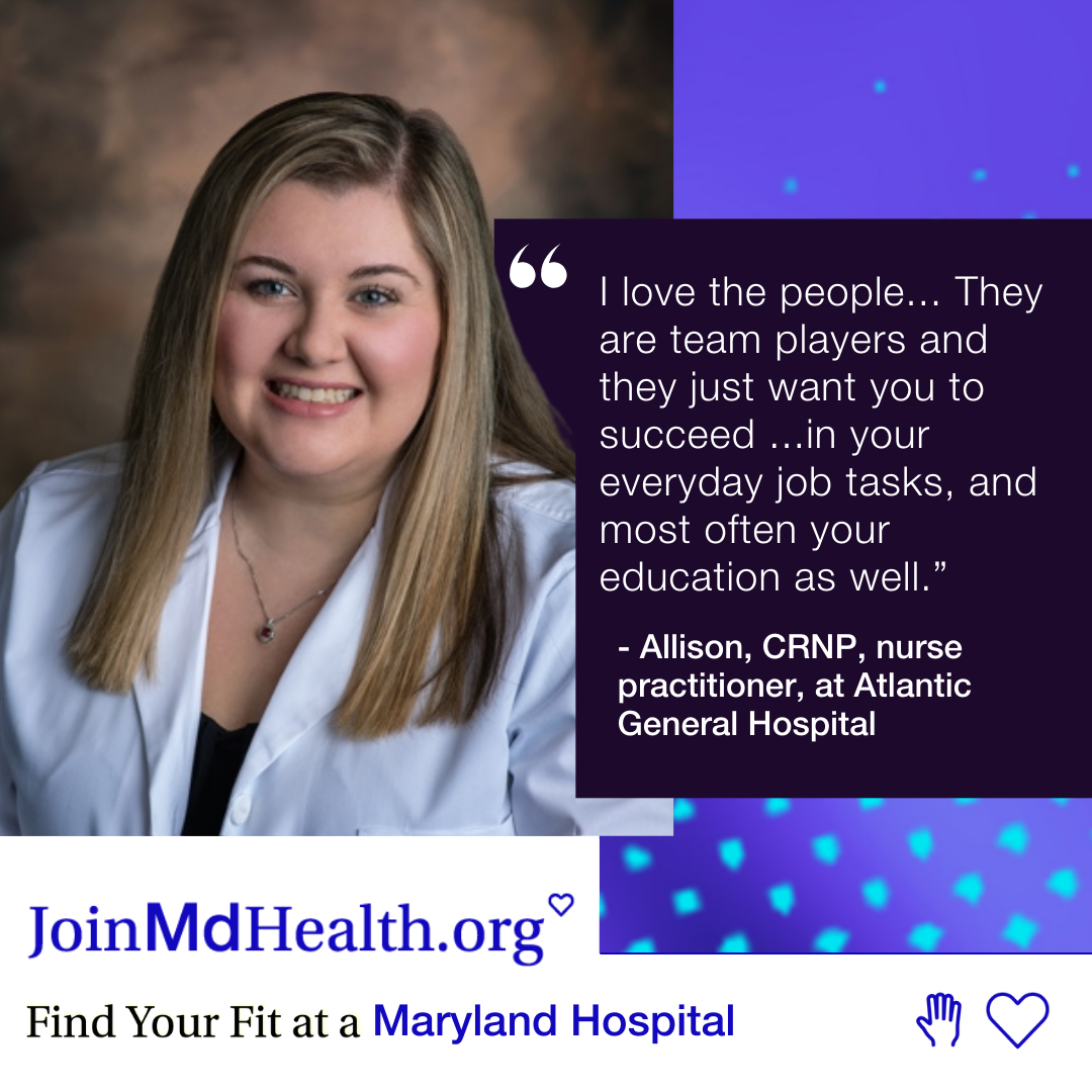 From LPN to CRNP: Allison, Nurse Practitioner at Atlantic General Hospital